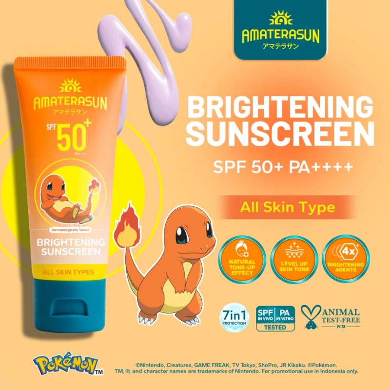 PROMO Amaterasun Brightening Sunscreen SPF 50+ PA++++ - Pokémon Edition ...