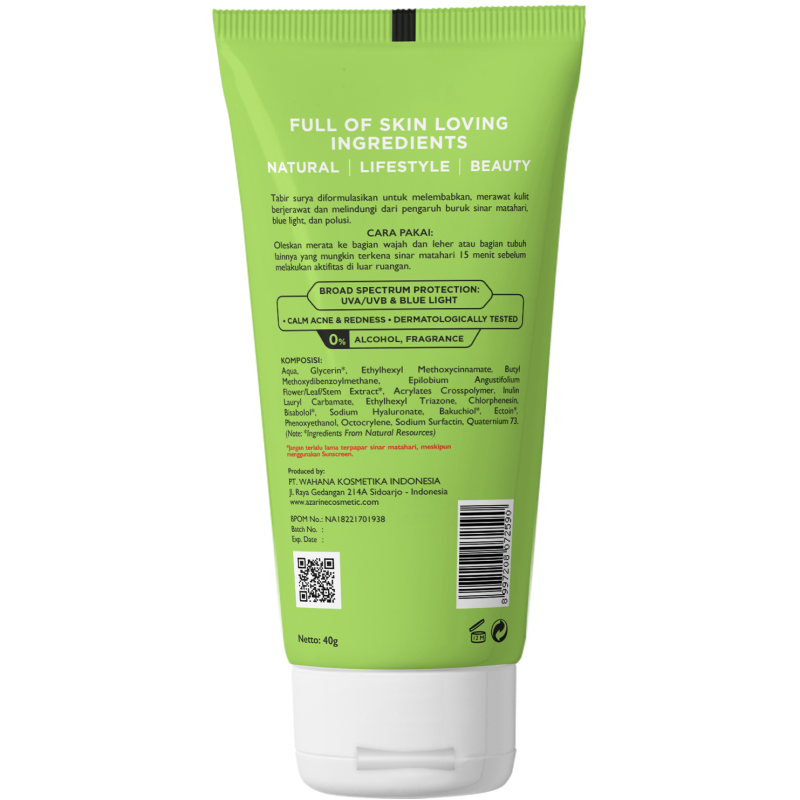 Jual Azarine Calm My Acne Skinpair Sunscreen Moisturiser SPF35 PA ...