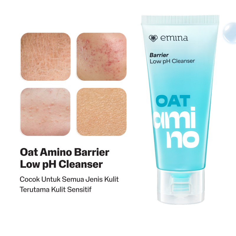 PROMO Emina Oat Amino Barrier Low pH Cleanser 70 ml FREE ONGKIR