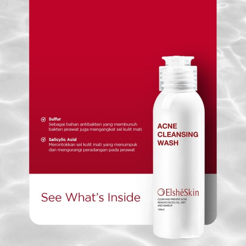 PROMO Elshe Skin Acne Cleansing Wash 100ml FREE ONGKIR