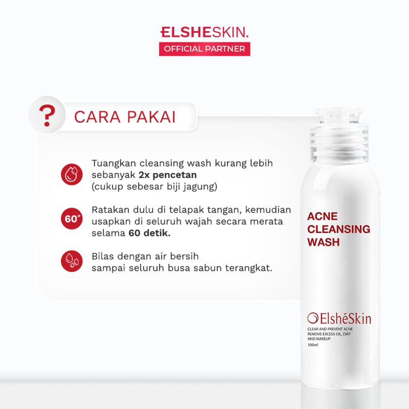 PROMO Elshe Skin Acne Cleansing Wash 100ml FREE ONGKIR