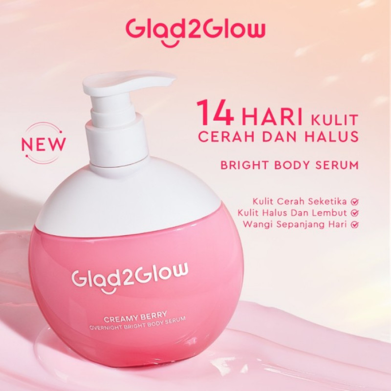 PROMO Glad2glow Creamy Berry Overnight Bright Body Serum FREE ONGKIR