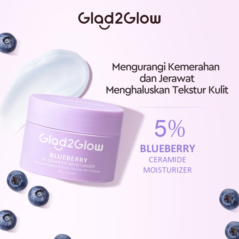 PROMO Glad2glow Blueberry 5% Ceramide Moisturizer FREE ONGKIR