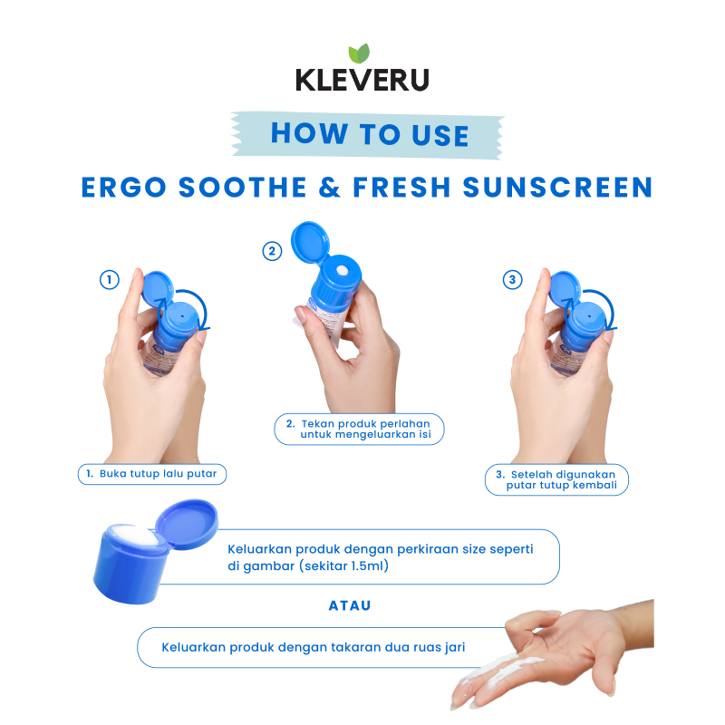 PROMO Kleveru Ergo Soothe and Fresh Sunscreen SPF 50+ PA+++ FREE ONGKIR