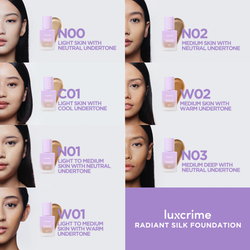 PROMO Luxcrime Radiant Silk Foundation SPF 50 PA +++ FREE ONGKIR