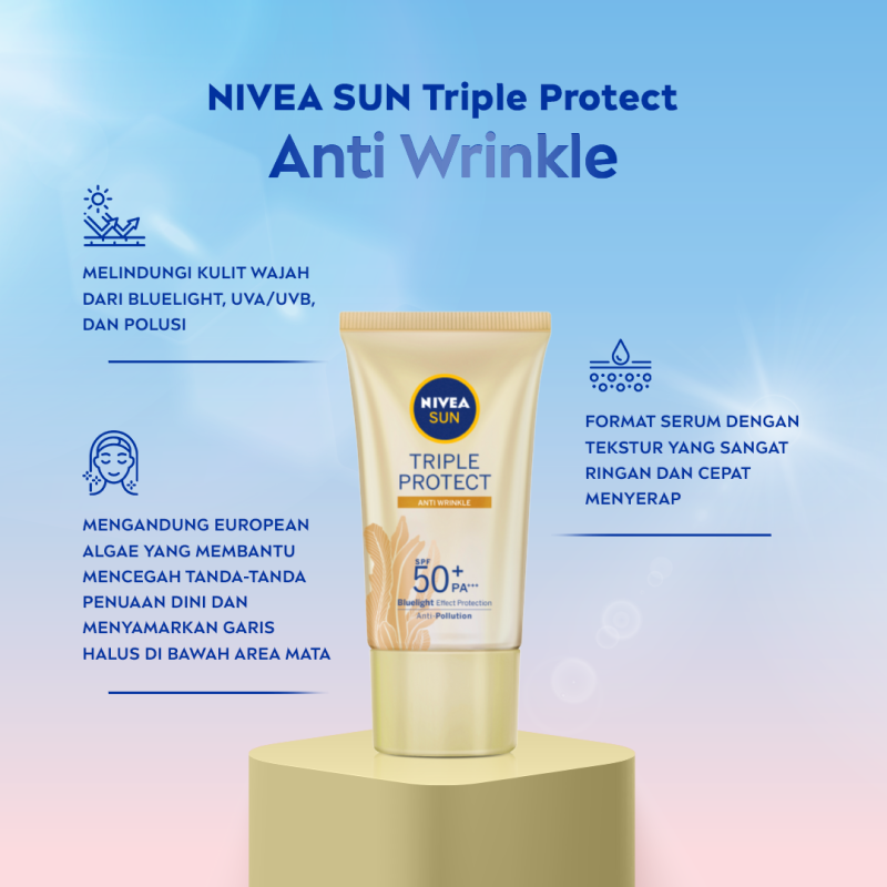 PROMO Nivea SUN Triple Protect Anti Wrinkle SPF50+ PA+++ FREE ONGKIR