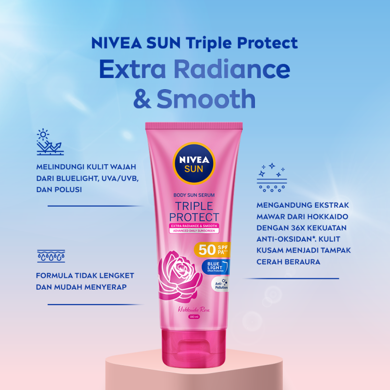 PROMO Nivea SUN Body Serum Triple Protect Extra Radiance & Smooth SPF50 PA+++ FREE ONGKIR