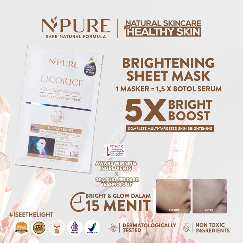 PROMO Npure Licorice Ultra Light Complete Face Essence Sheet Mask FREE ...