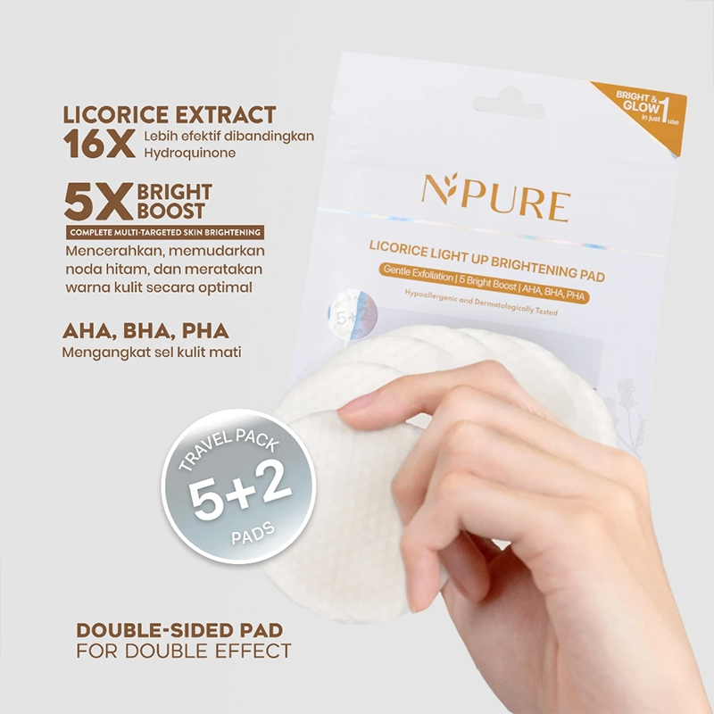 PROMO Npure Licorice Light Up Brightening Pad Ziplock FREE ONGKIR