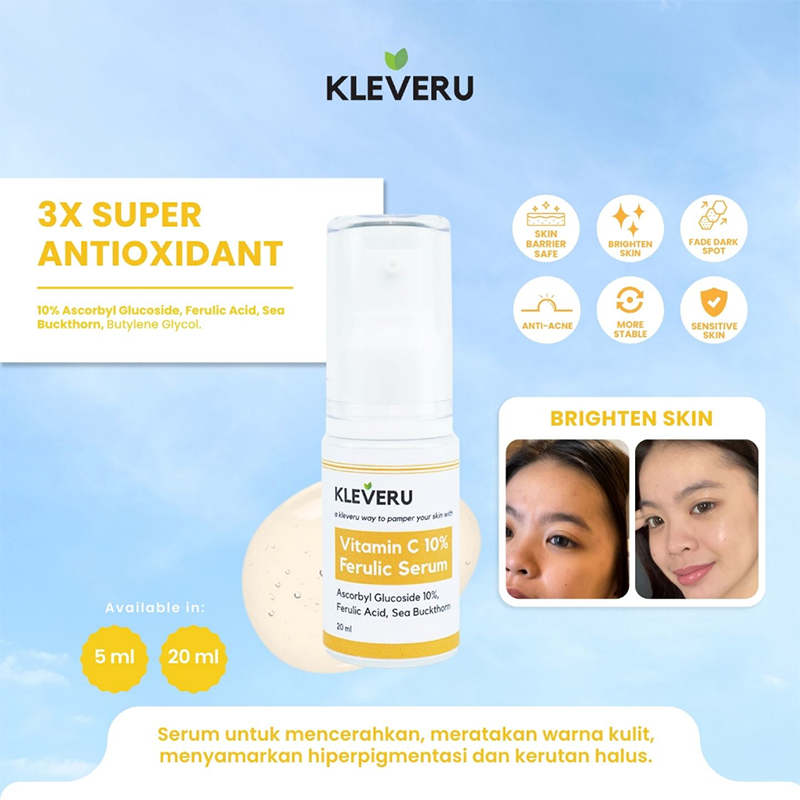 PROMO Kleveru Vit C 10% Ferulic Serum FREE ONGKIR