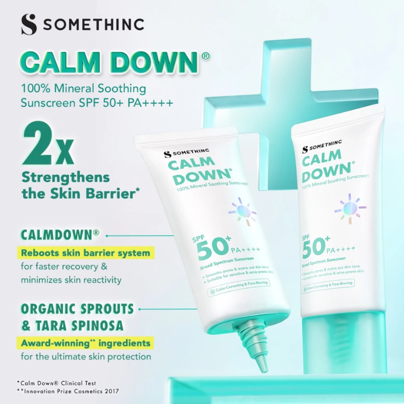 PROMO Somethinc Calm Down 100% Mineral Soothing Sunscreen SPF 50+ PA ...