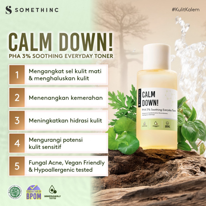 PROMO Somethinc Calm Down! PHA 3% Soothing Everyday Toner FREE ONGKIR