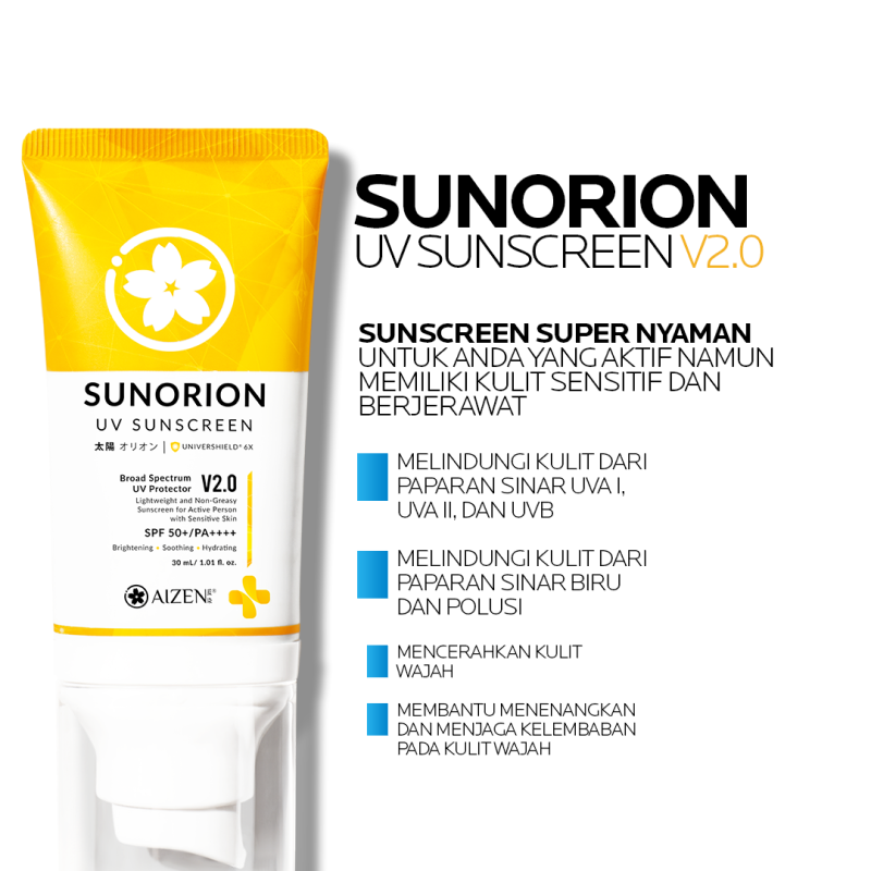 PROMO Aizen Dermalogy SunOrion UV Sunscreen V2.0 FREE ONGKIR