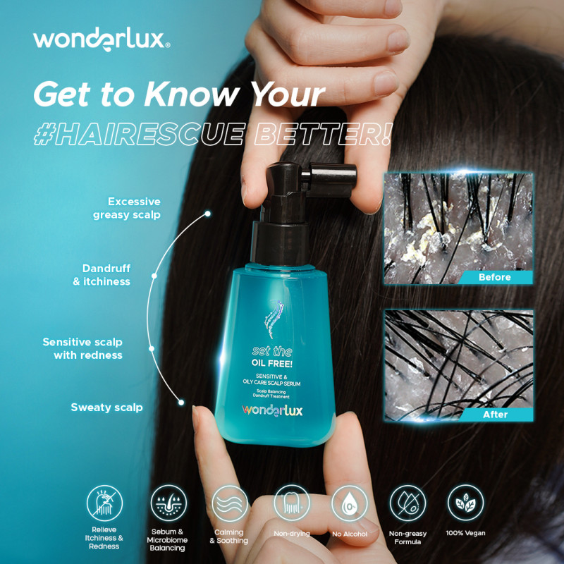 PROMO Wonderlux Set The Oil Free! Sensitive & Oily Care Scalp Serum ...