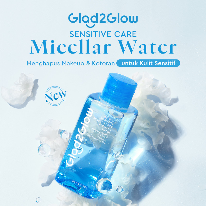PROMO Glad2glow Tremella Panthenol Sensitive Care Micellar Water FREE ONGKIR